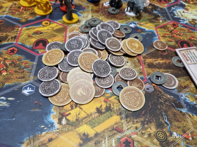Scythe Board Game Coins on the Main Board. Editorial Image - Image of ...