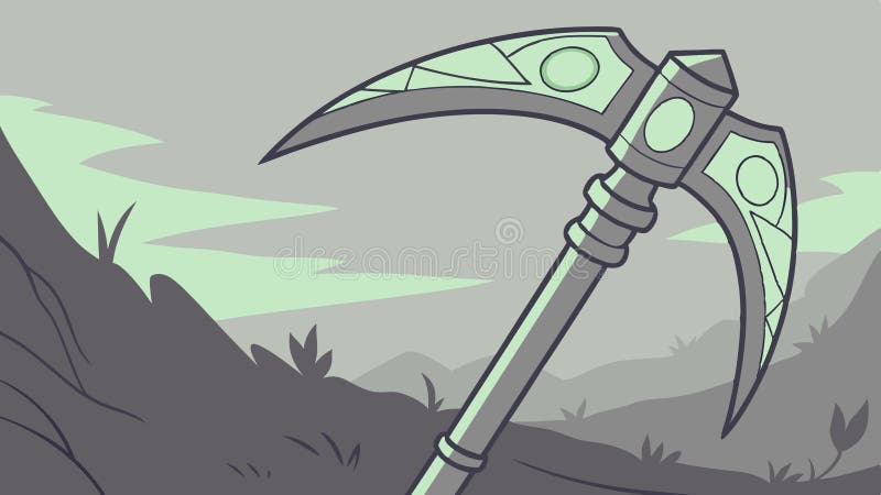 Scythe in a Dark, Foreboding Landscape, Grim Harvest, Vector Design ...