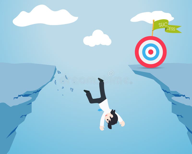 SD Business Man Falling Down and Not Reaching the Target Set Stock ...