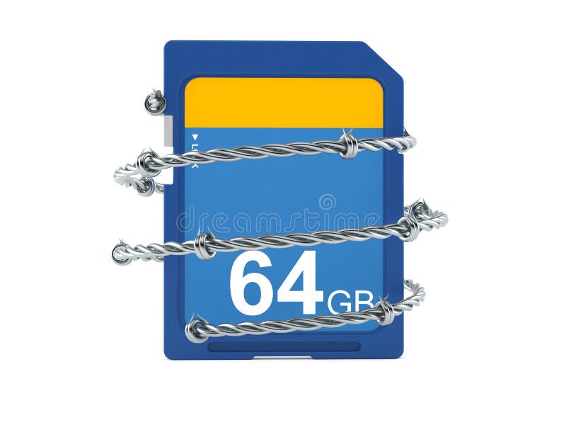 SD card with barbed wire stock illustration. Illustration of wire ...