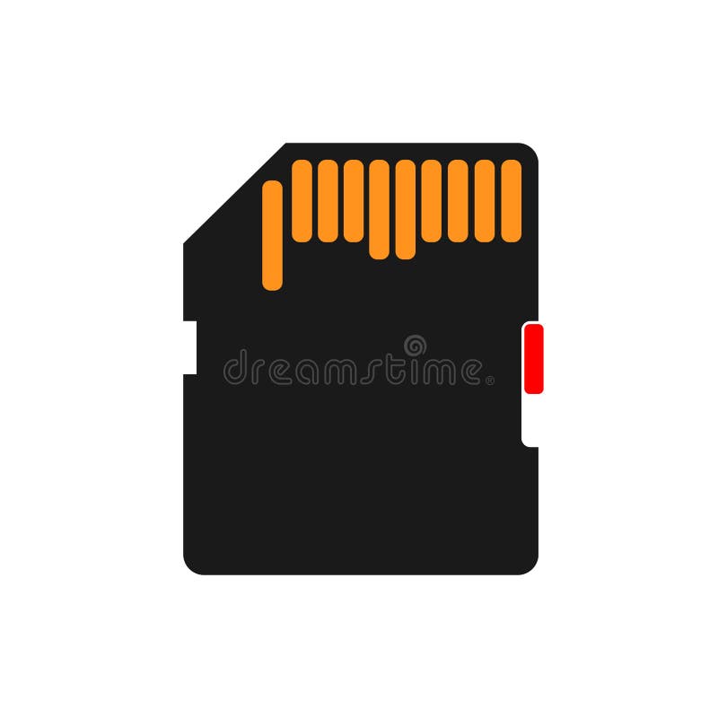 SD Card Bold Black Silhouette Icon Isolated on White. Secure Digital ...