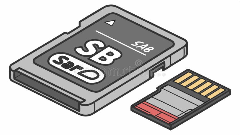 SD Card, Data Storage and Portable Memory Device Vector Design ...