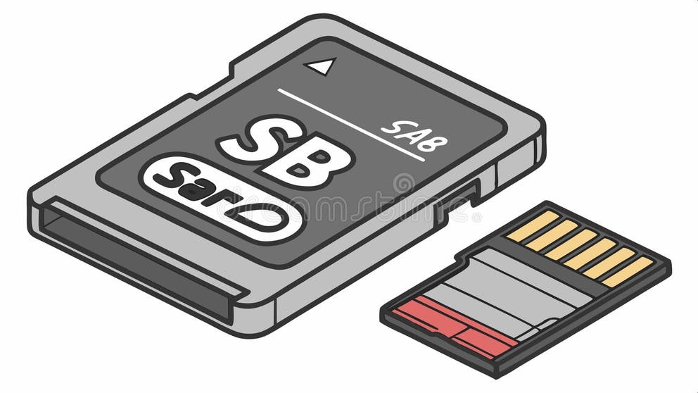 SD Card, Data Storage and Portable Memory Device Vector Design ...