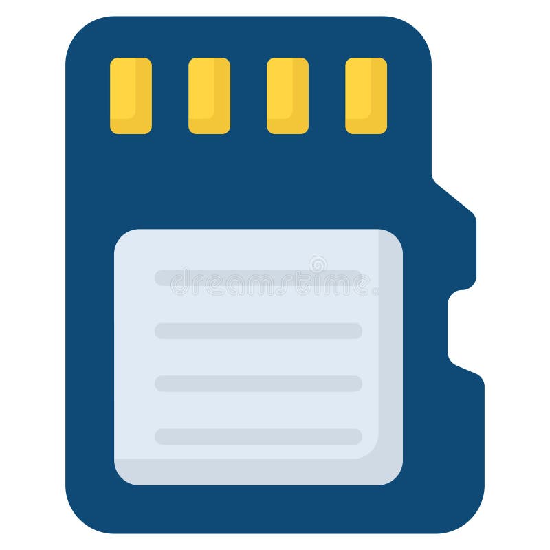 SD Card Flat Icon , Photography and Digital Art Flat Vector Icon Stock ...