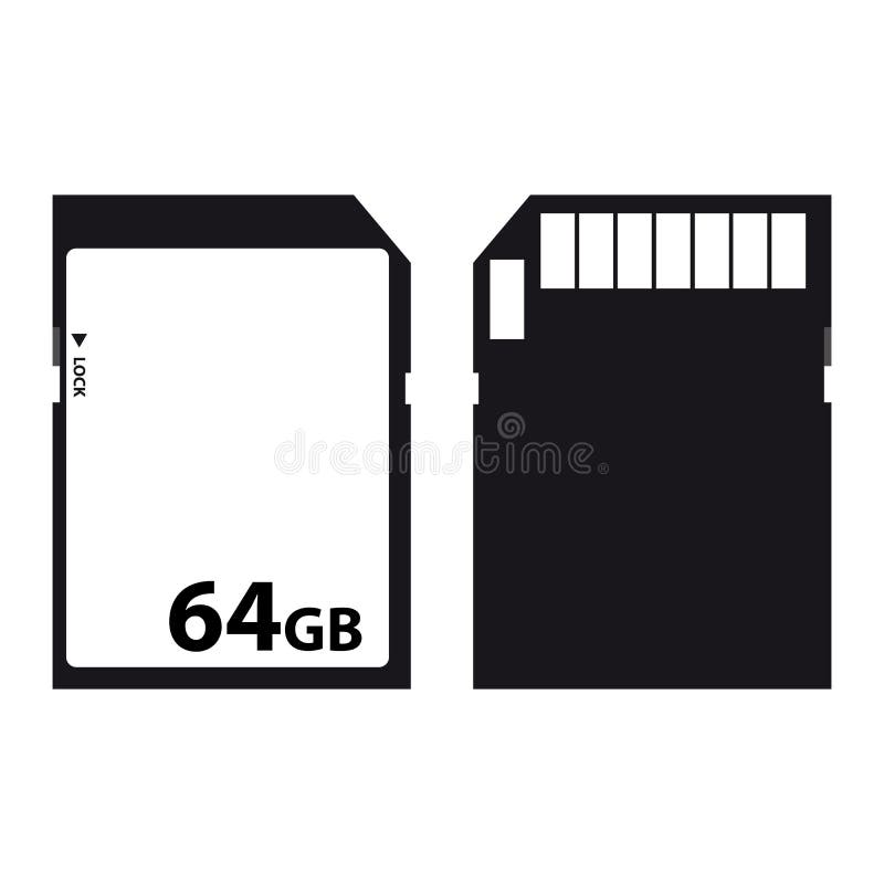 SD Card - Front and Back - Editable Vector Graphic Stock Vector ...