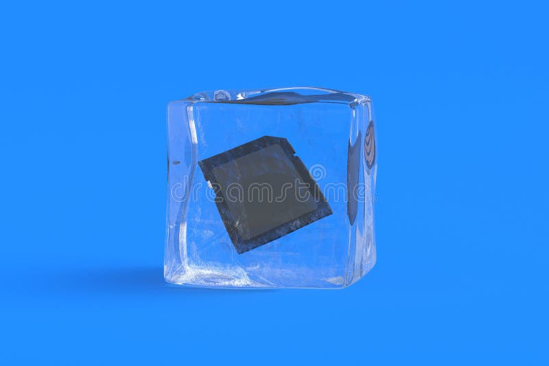 SD card in ice cube stock illustration. Illustration of square - 374813371