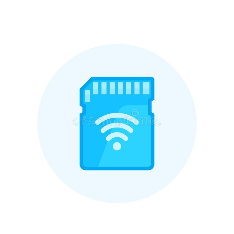 SD Card Icon, Memory Card with Wi-fi, Vector Stock Vector ...