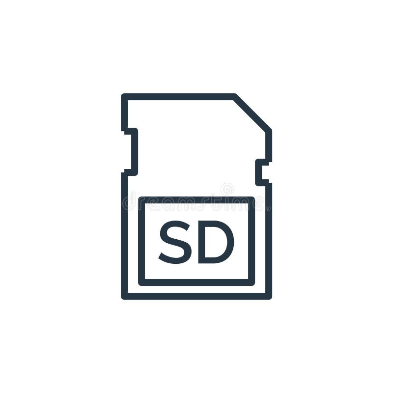 Sd Card Icon Vector from Computer Concept. Thin Line Illustration of Sd ...