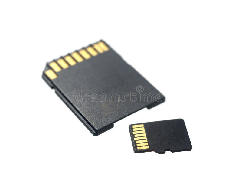 SD Card Isolated on White Background Stock Photo - Image of archives ...