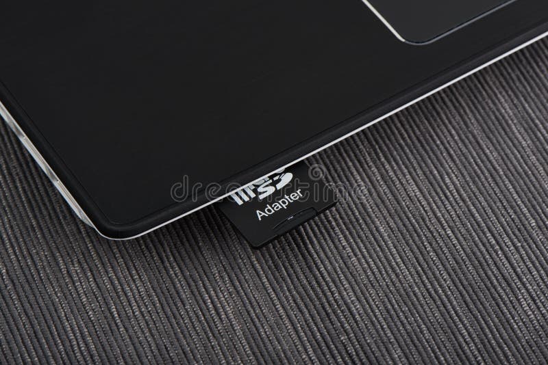 SD Card with Laptop Card Reader Stock Image - Image of sdhc, electronic ...
