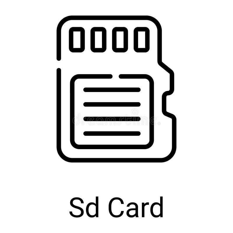 SD card line icon stock vector. Illustration of microchip - 259922423