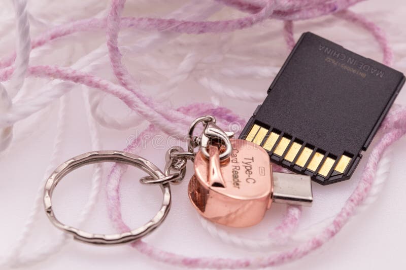 Sd Card and Sd Micro Reader Adapter To Type C Port Stock Image - Image ...