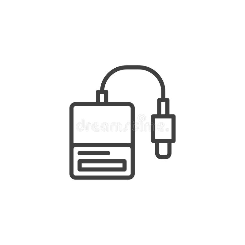 SD Card Reader line icon stock illustration. Illustration of camera ...