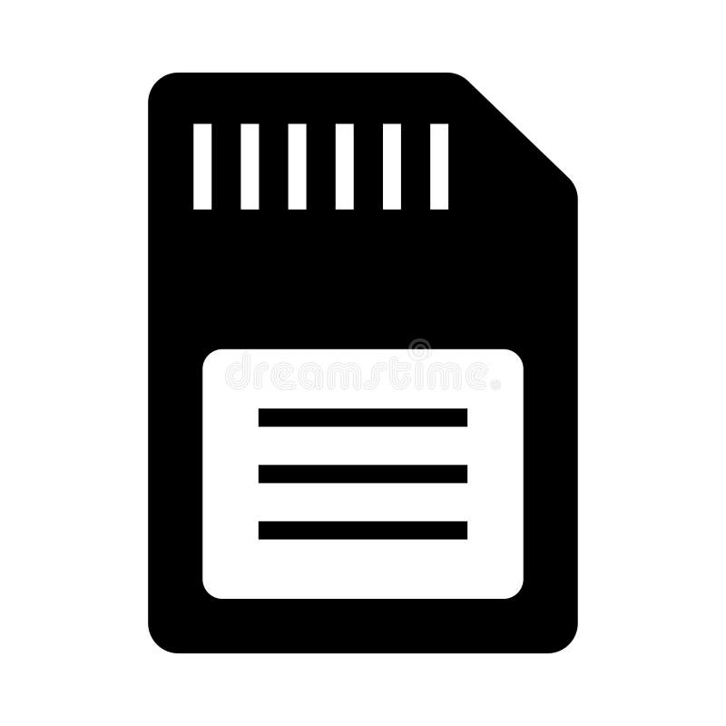 SD card icon stock vector. Illustration of memory, line - 100492046