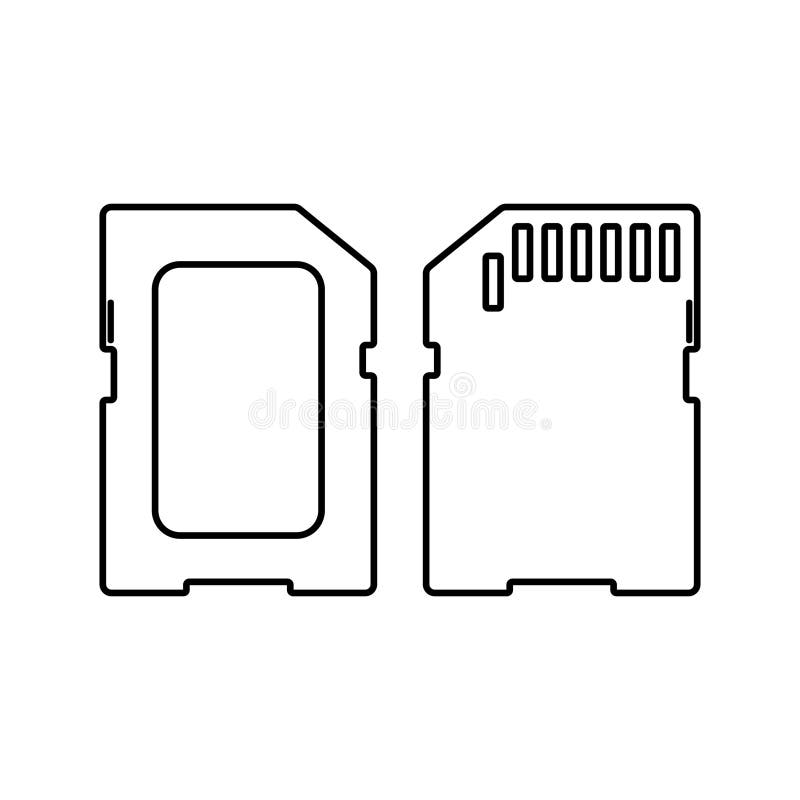 SD Card Outline Vector stock vector. Illustration of graphic - 304472608