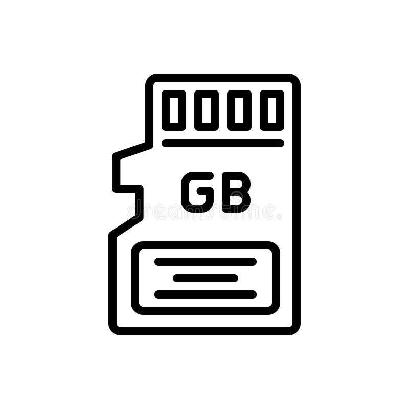 Black Line Icon for Sd, Card and Micro Stock Vector - Illustration of ...