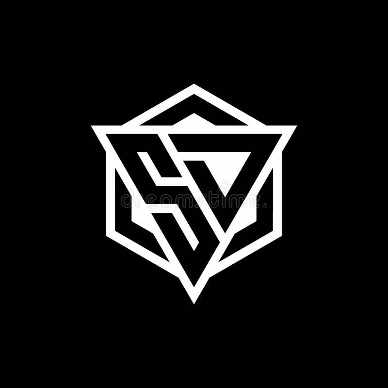 SD Logo Monogram with Triangle and Hexagon Shape Combination Stock ...