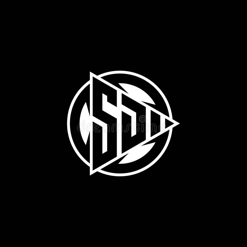 SD Logo Monogram Triangle Play Shape Circle Rounded Stock Vector ...