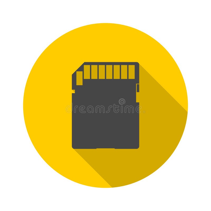 SD memory card flat icon stock vector. Illustration of information ...