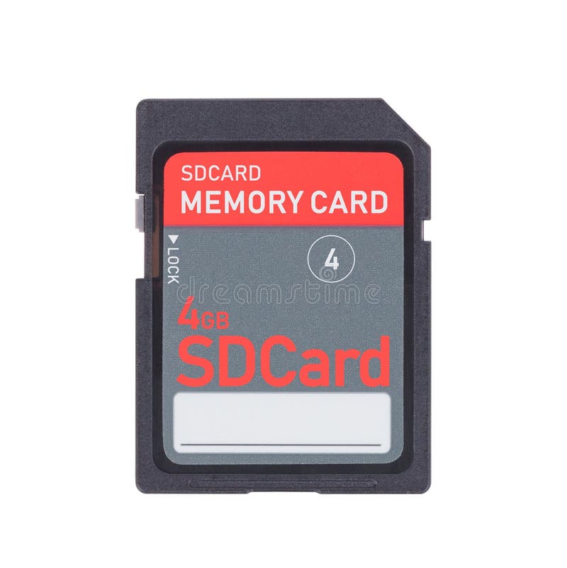 Memory Card Isolated on White Background - 4 Gigabyte Stock Photo ...