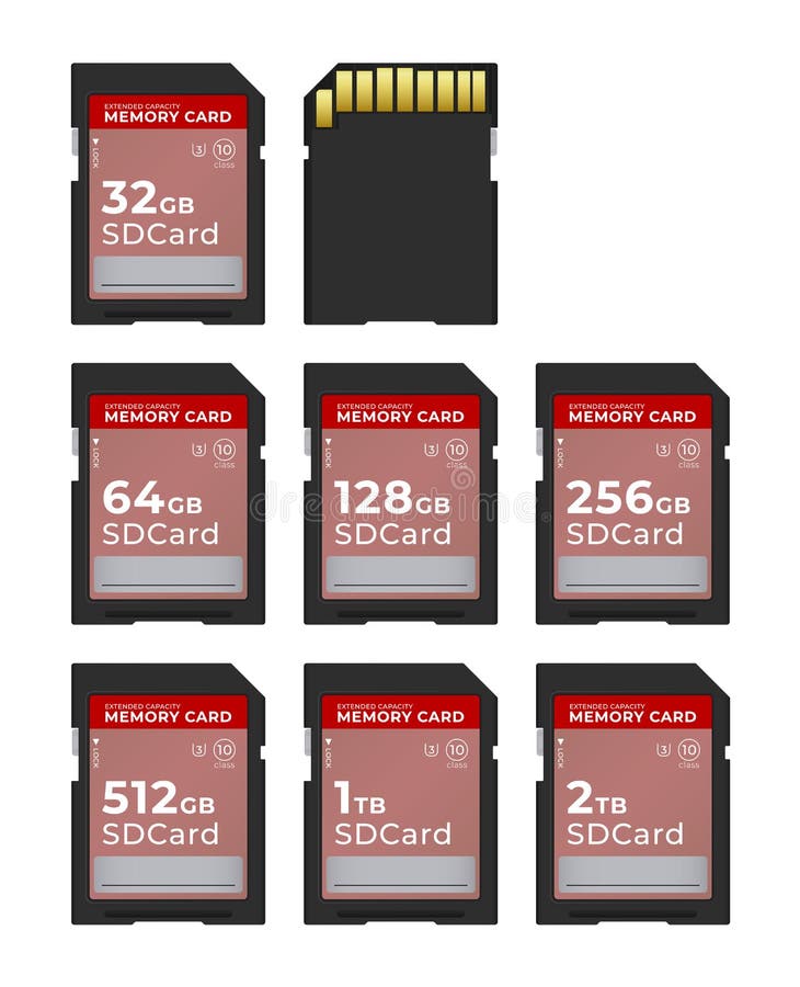 SD Memory Card Vector Illustration Stock Vector - Illustration of ...