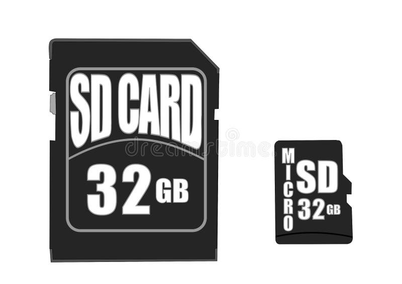 SD and microSD Card front stock vector. Illustration of computer - 85274588