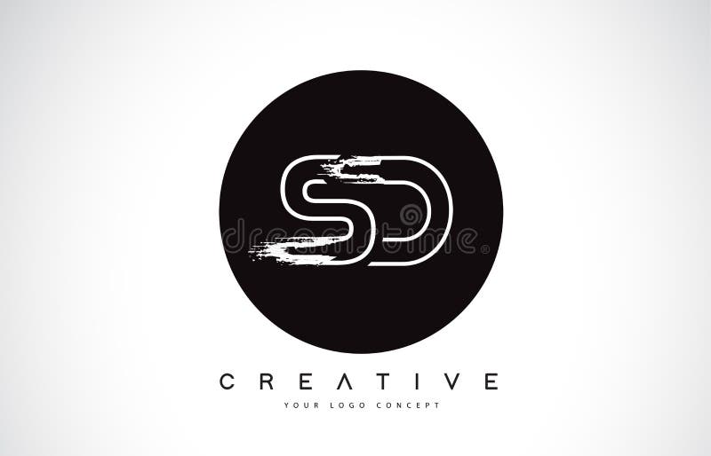 SD Modern Leter Logo Design with Black and White Monogram. Creative ...