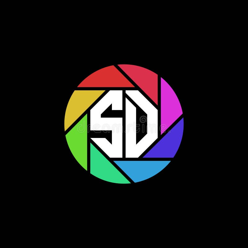 SD Monogram Polygonal Rainbow Stock Vector - Illustration of design ...