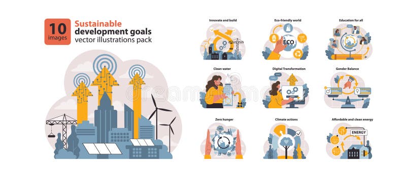 SDG or Sustainable Development Goals Set. Global Target for Better ...