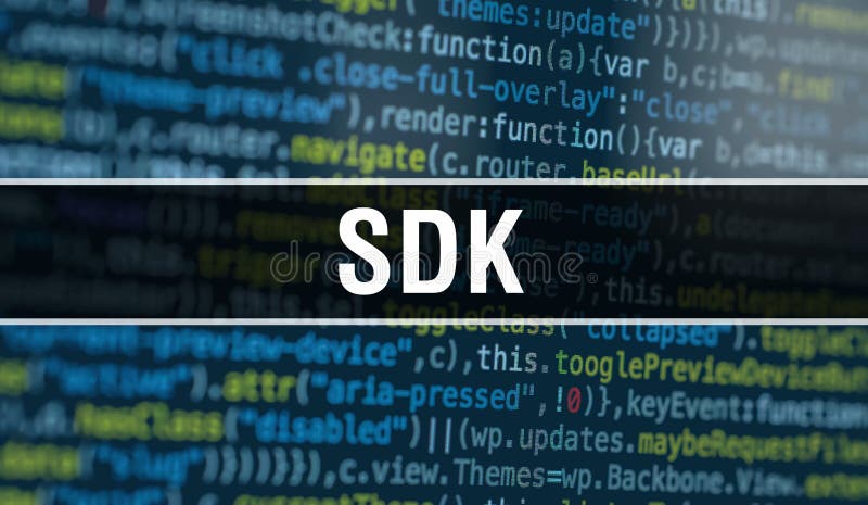 SDK with Abstract Technology Binary Code Background.Digital Binary Data ...
