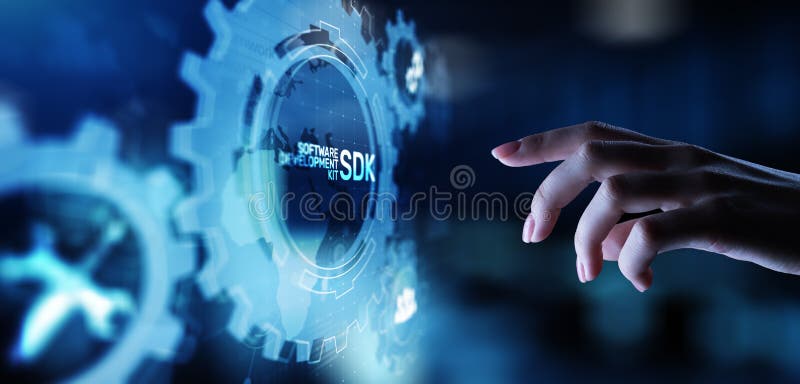SDK Software Development Kit Programming Language Technology Concept on Virtual Screen Stock ...