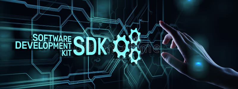 SDK Software Development Kit Programming Language Technology Concept on Virtual Screen. Stock ...