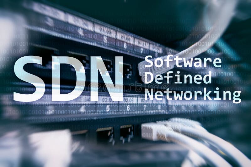 Sdn Software Defined Networking Concept Modern Server Room Background ...