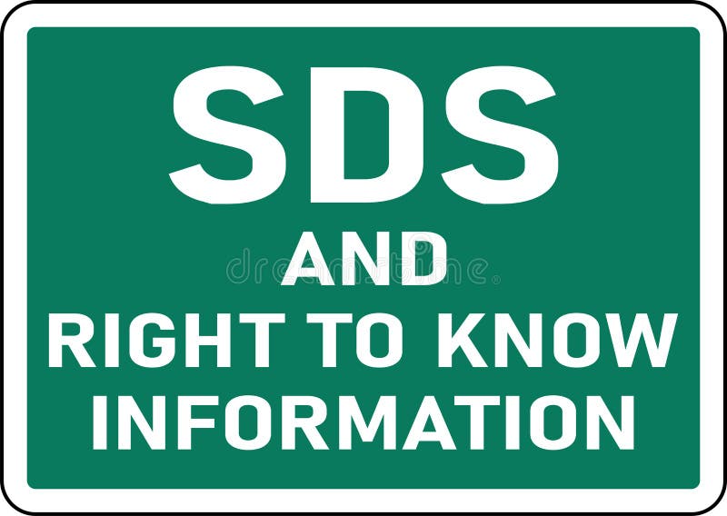 SDS and Right To Know Info Sign on White Background Stock Vector ...