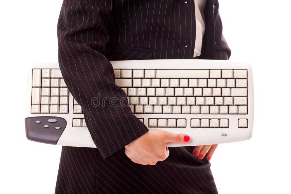 Señora Profesional Holding Keyboard Imagen de archivo - Imagen de ...
