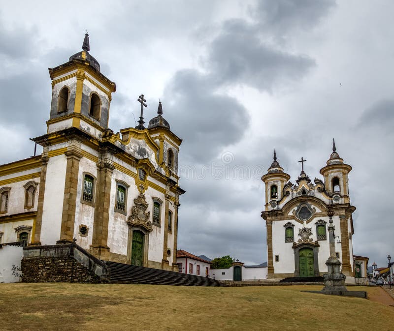 Se Cathedral and Square - Mariana, Minas Gerais, Brazil Stock Image ...
