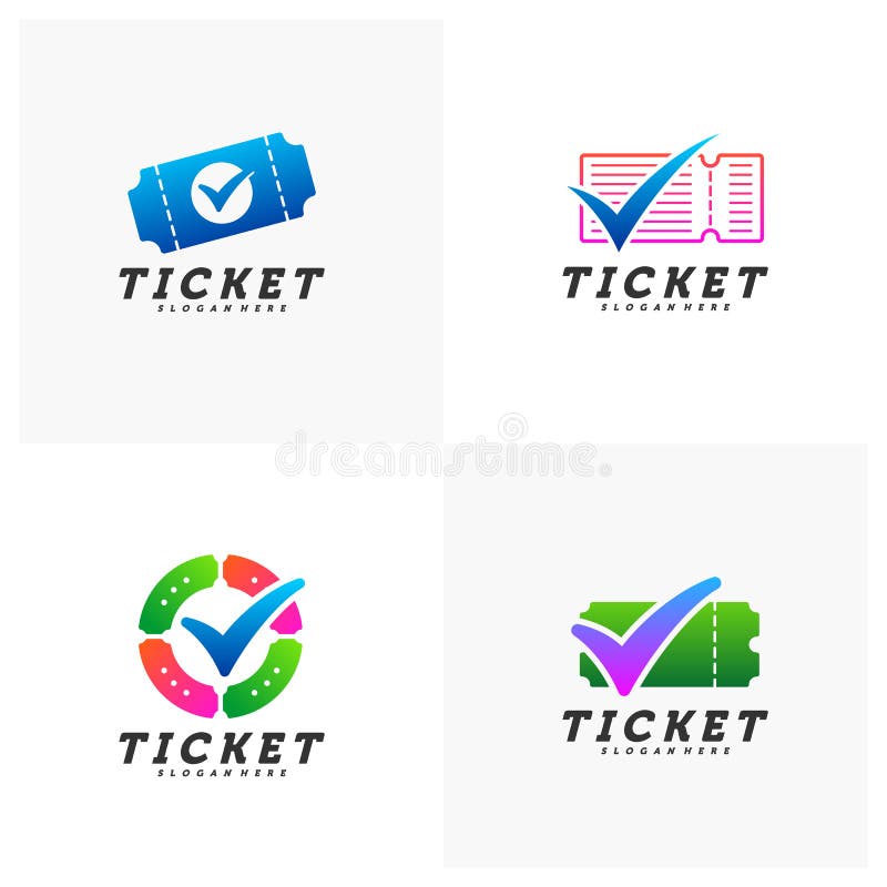 Se of Check Tickets Logo Design Concept Vector, Template, Creative ...