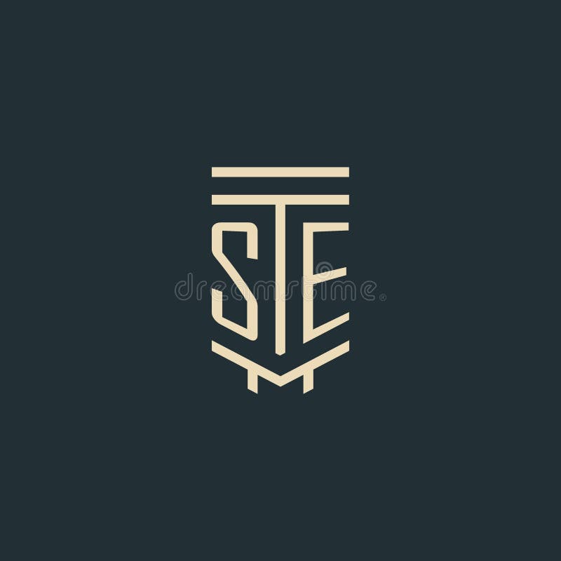 SE Initial Monogram with Simple Line Art Pillar Logo Designs Stock ...