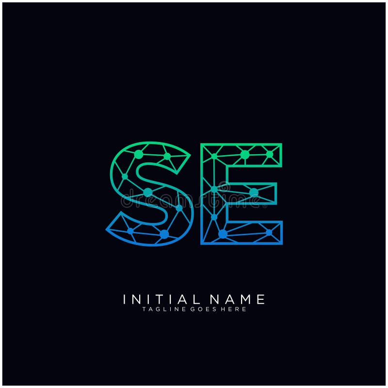 SE Letter Logo Icon Design Template Elements Stock Vector ...