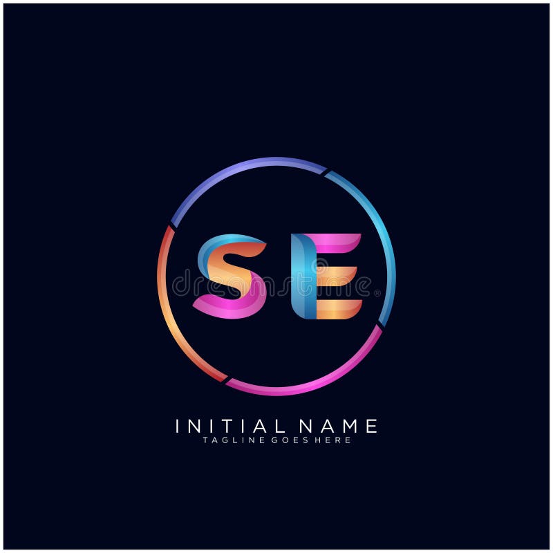 SE Letter Logo Icon Design Template Elements Stock Vector ...