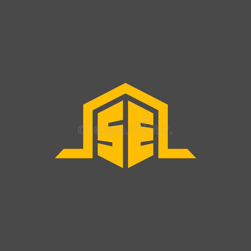 SE Monogram Initial Logo with Hexagon Style Design Stock Vector ...