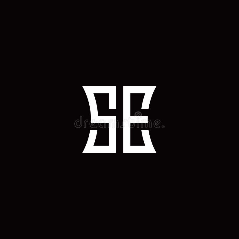 SE Monogram Logo Letter with Curved Side Style Stock Vector ...