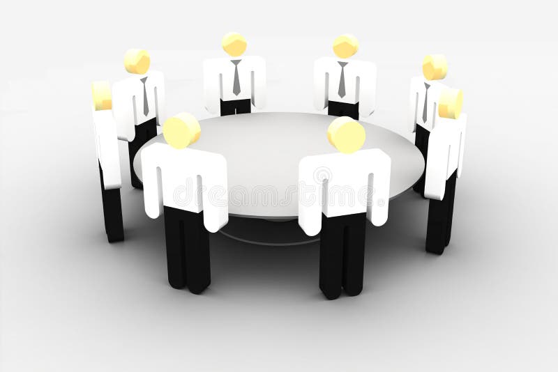 Table ronde de discussion illustration de vecteur. Illustration du ...