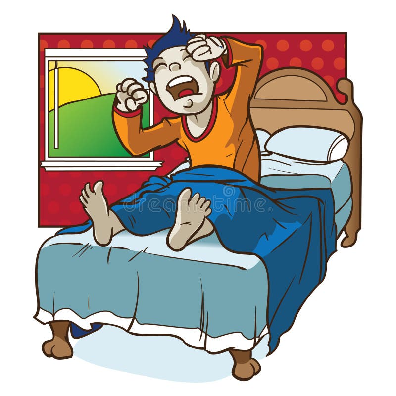 Se réveiller le matin. illustration stock. Illustration du soleil ...