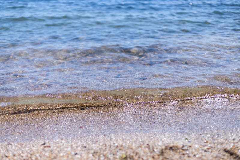 Sea Wave Hits the Shore with Shells Stock Photo - Image of beautiful ...