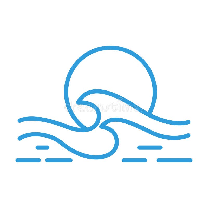 Sea waves icon design stock vector. Illustration of template - 331473468