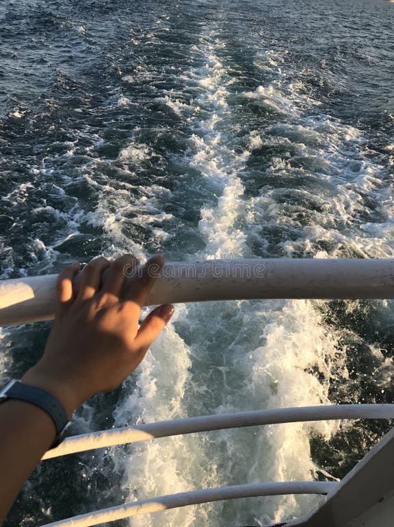 Sea stock photo. Image of ship, wave, white, blue - 127366342