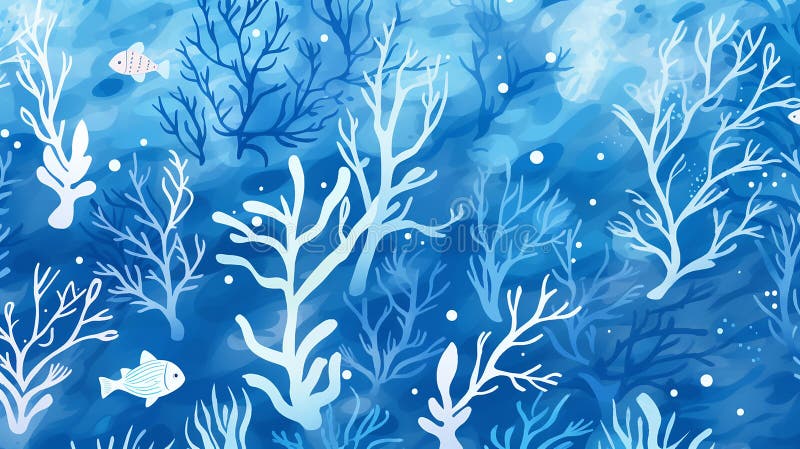 Sea. Abstract Seamless Blue Wavy Pattern on the Marine Theme with ...