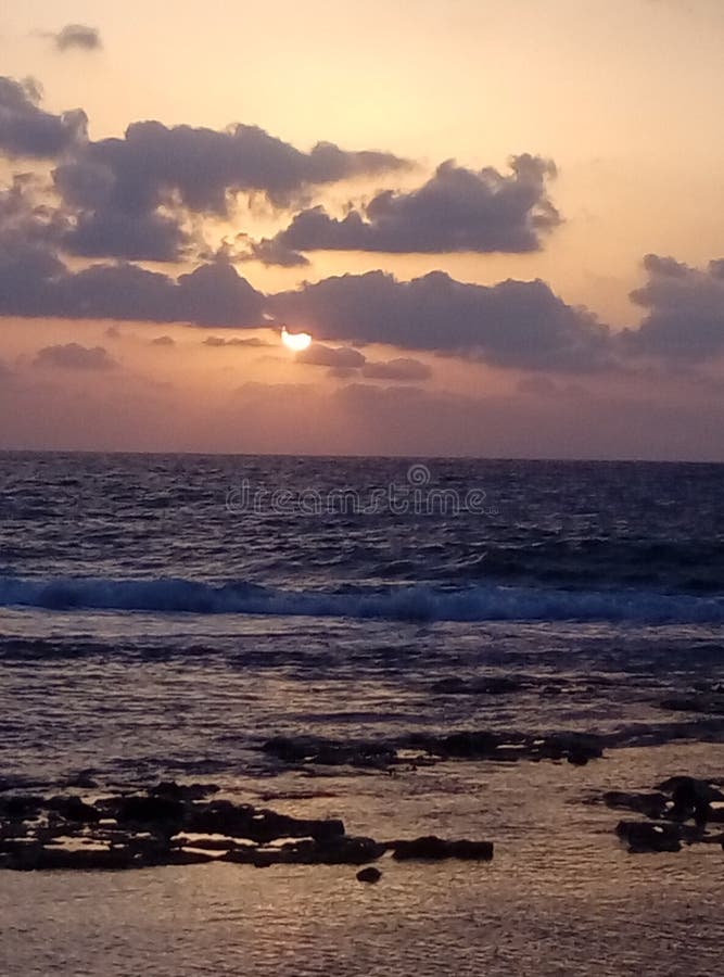 Dusk with the Horizon in Tones of Fire Stock Image - Image of sunset ...