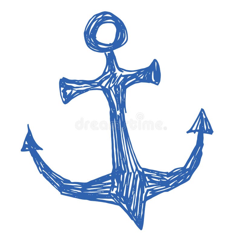 Sea Anchor Stylized Vector Illustration Stock Vector - Illustration of ...